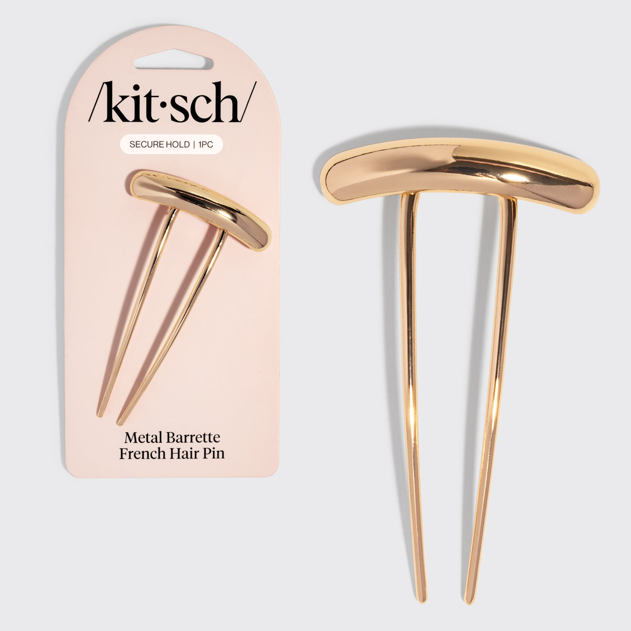 Gold Metal Barrette French Hair Pin - Mini | KITSCH